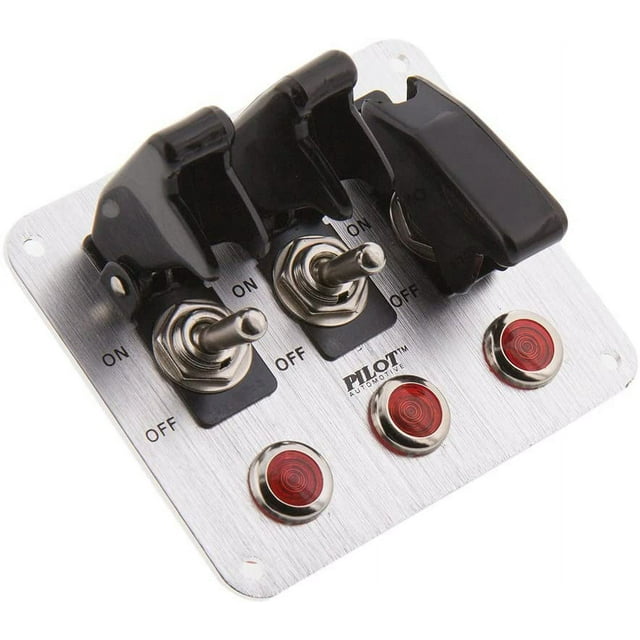 Pilot Automotive Pilot PL-SW53E 3 Safety Covered Toggle Switch Panel W ...