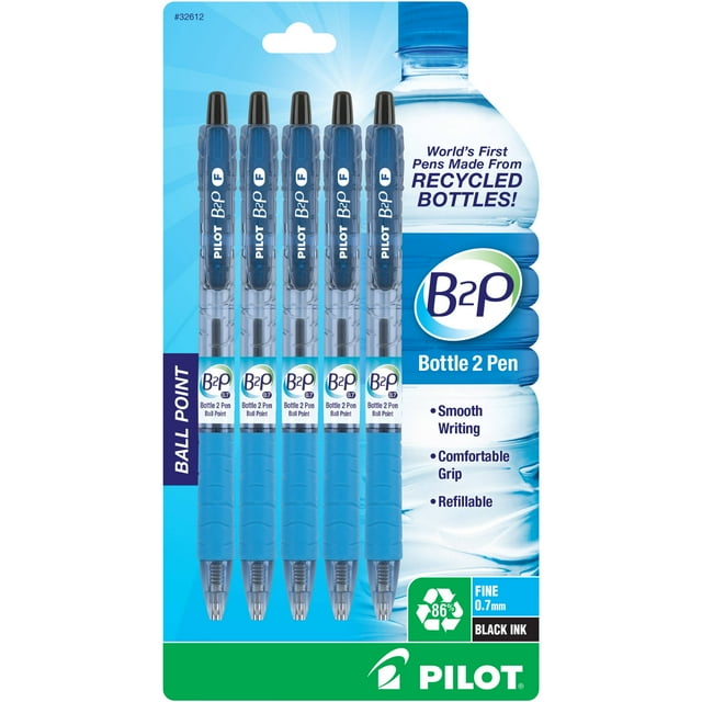 Pilot B2P Bottle-2-Pen Retractable Ball Point Ink Pens, Fine Point (0.7 ...
