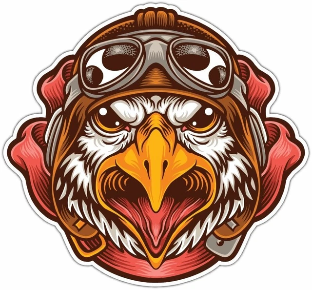 Pilot Bald Eagle Head Patriotic Usa Bird Car Stickerphone Decal Water ...