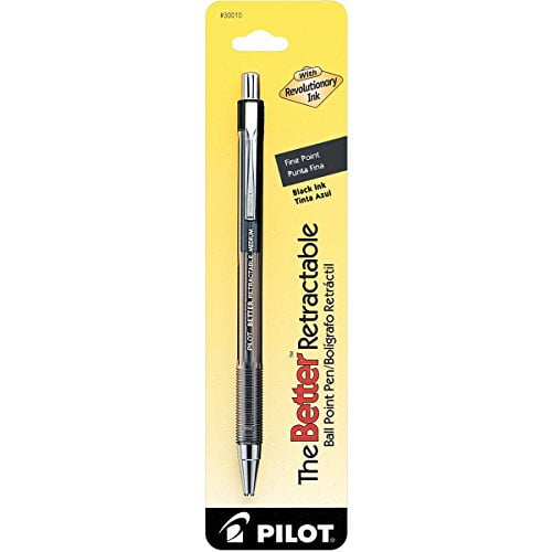 Pilot Better Retractable Ball Point Pen, Fine, Black 30010 - Walmart.com