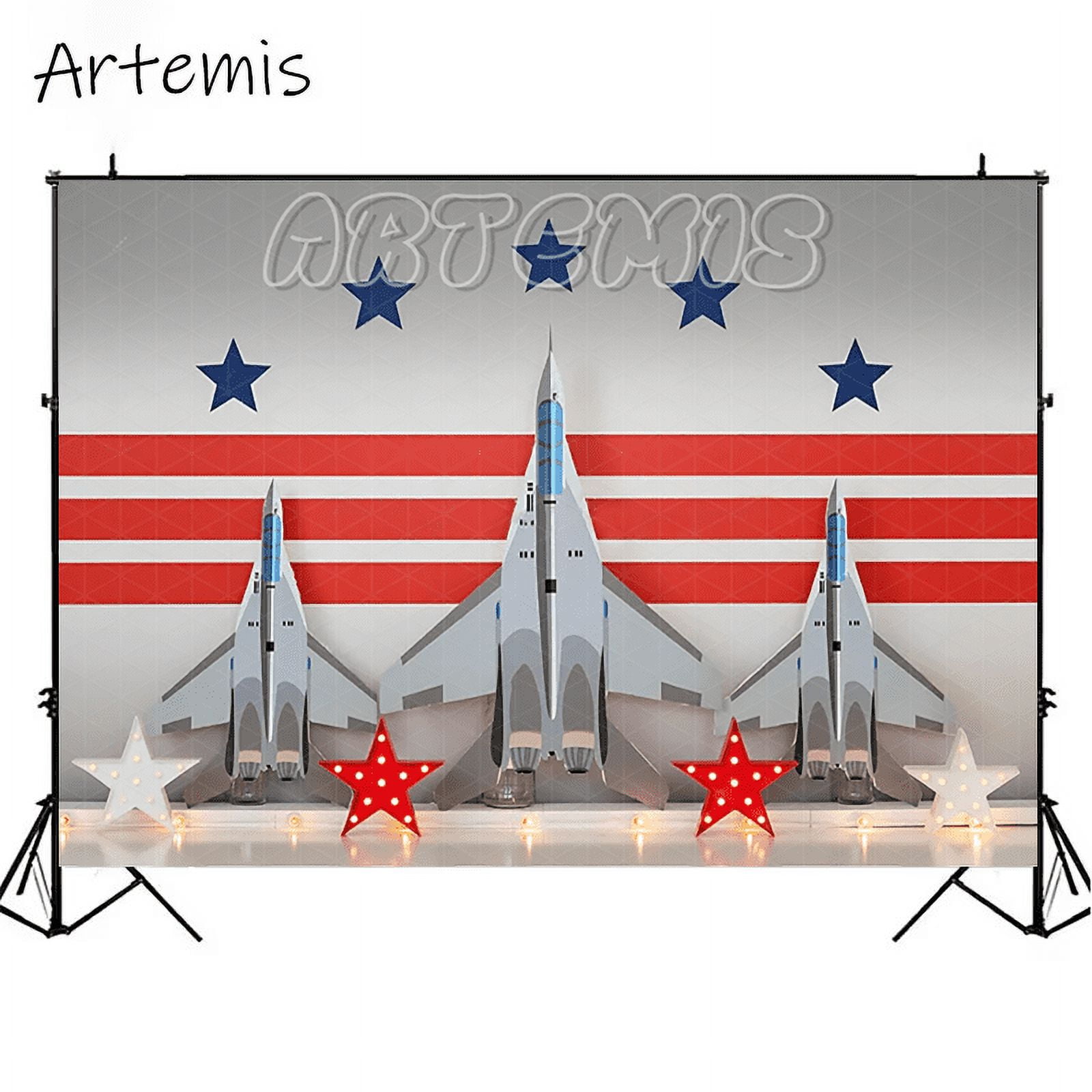 Pilot Captain Girl Boy Cake Smash Backdrops American Flag Star Stripe ...