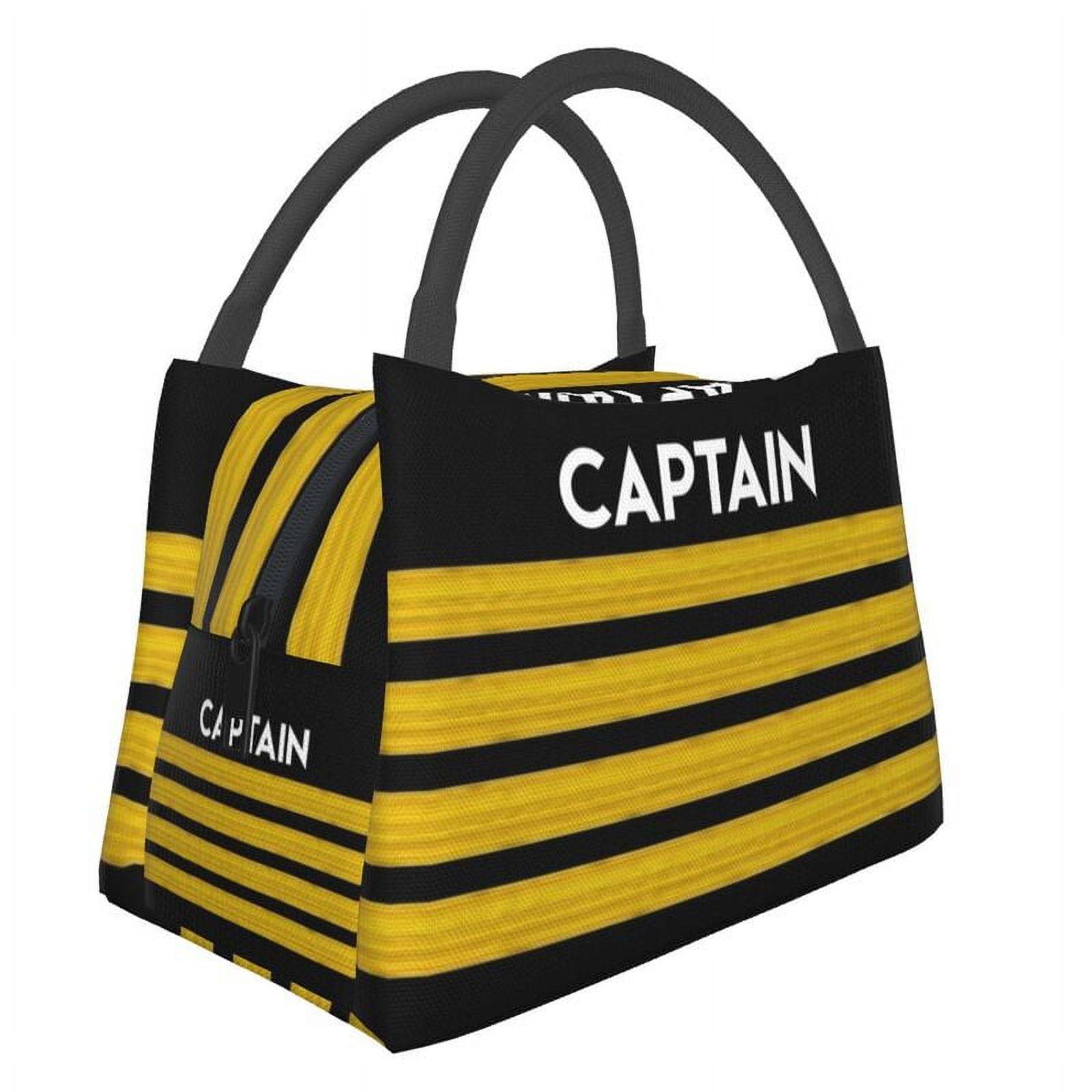 Pilot Captain Stripes Insulated Lunch Bags for Women Portable Aviation ...