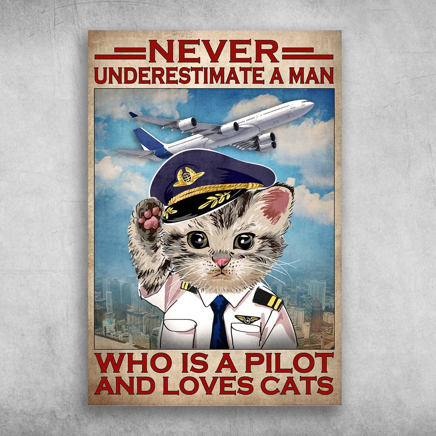 Pilot Cat - Never Underestimate A Man, Who Is A Pilot And Loves Cats 24 ...
