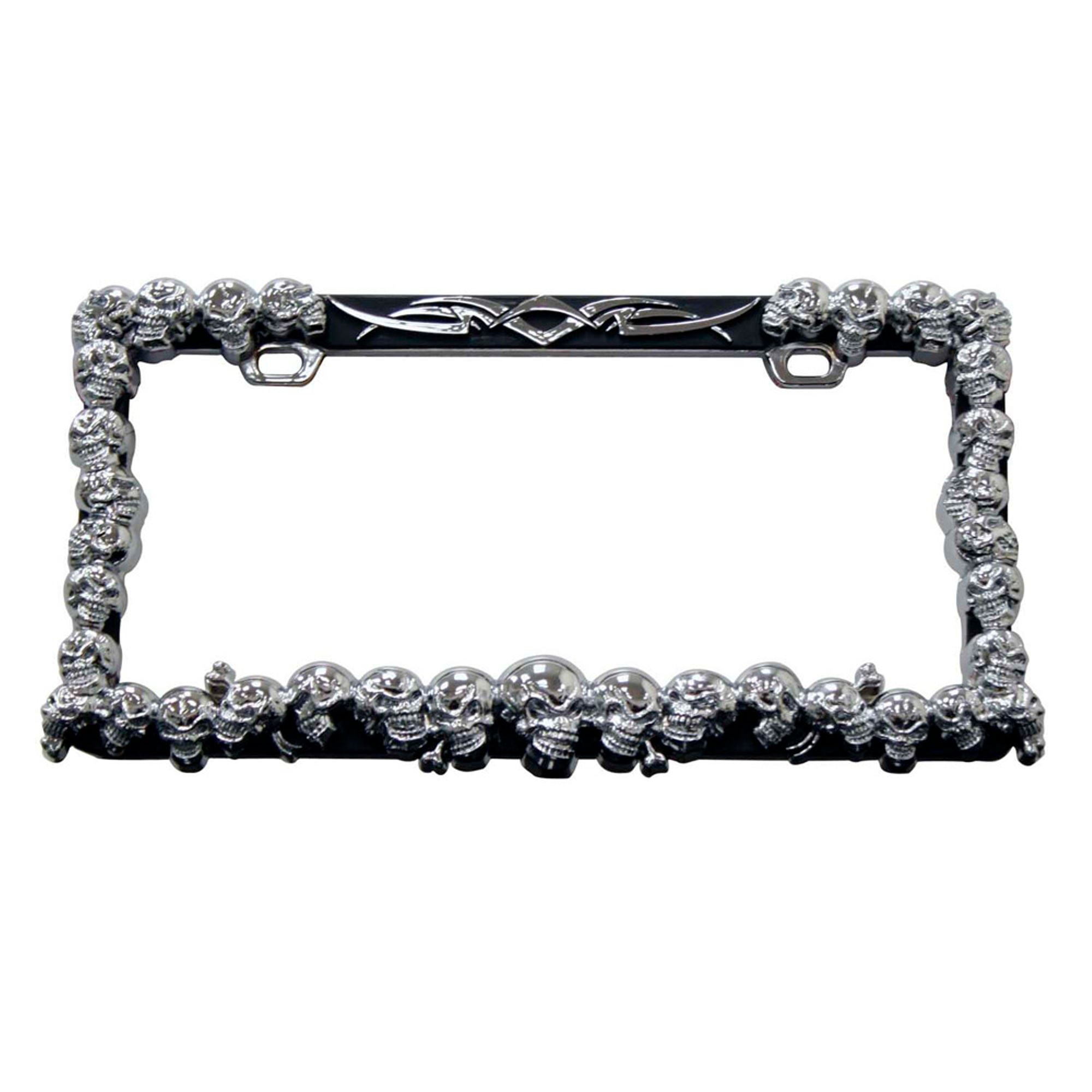 Pilot - Chrome Multi Skull License Plate Frame - Walmart.com