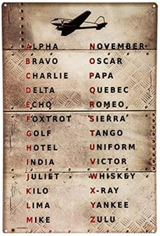Pilot Code Aviation Metal Sign Phonetic Alphabet Art-Wall Decor Family ...