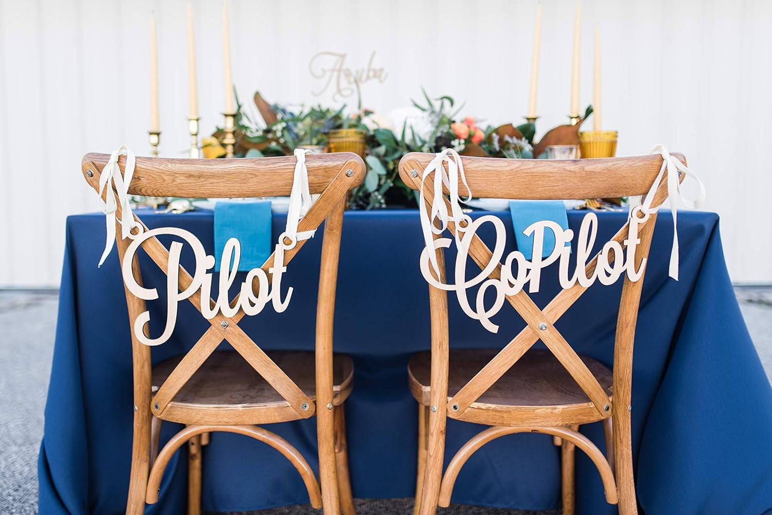 Pilot & Copilot Chair Signs for Airplane or Travel Themed Wedding ...