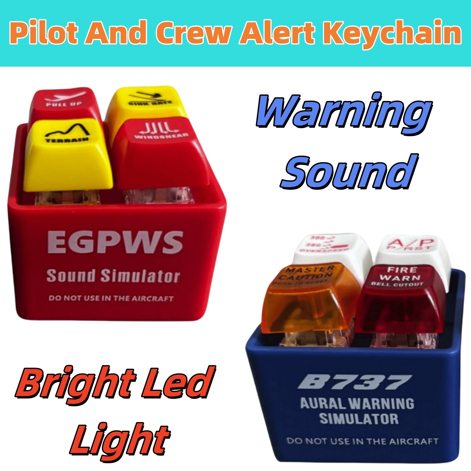 Pilot and Crew Alert Keychain, Aviation Alert Button with EGPWS Warning ...