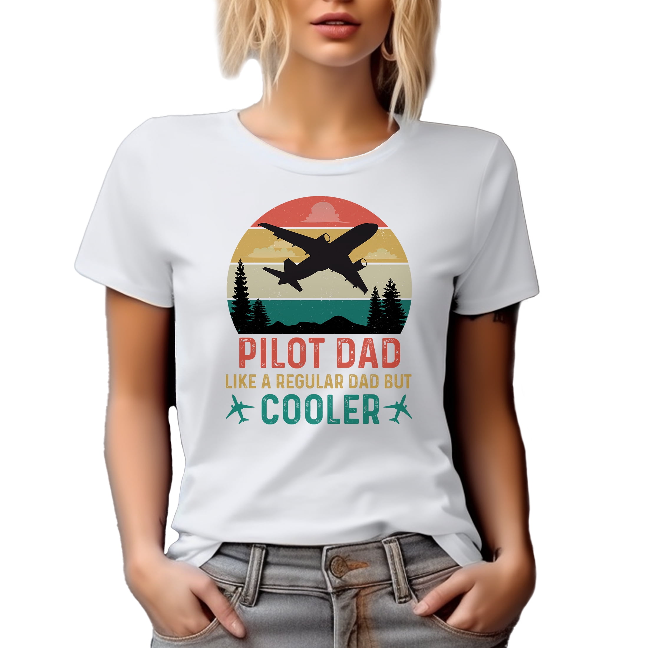 Pilot Dad Like a Regular Dad but Cooler, Airplane Pilot Father's Day or ...