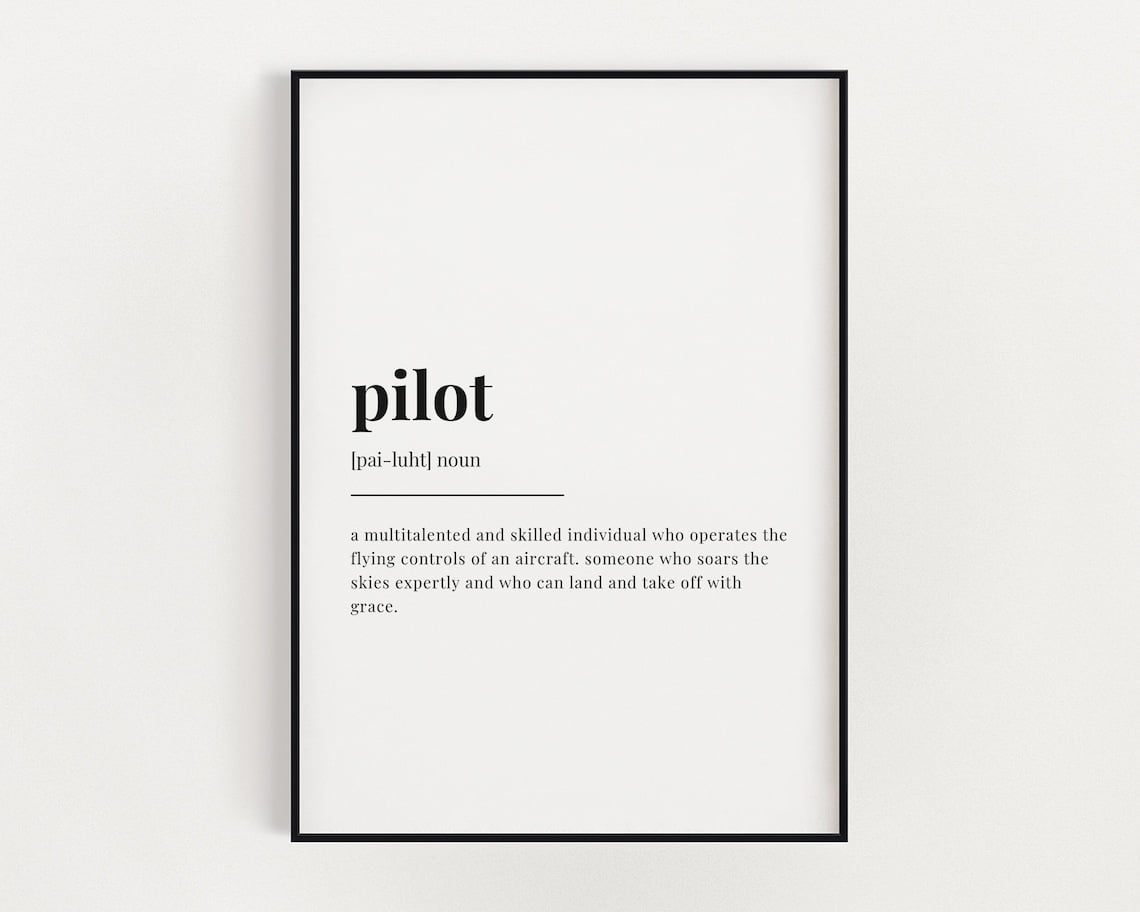 Pilot Definition Meaning, Wall Art, Pilot Print, Definition Print ...