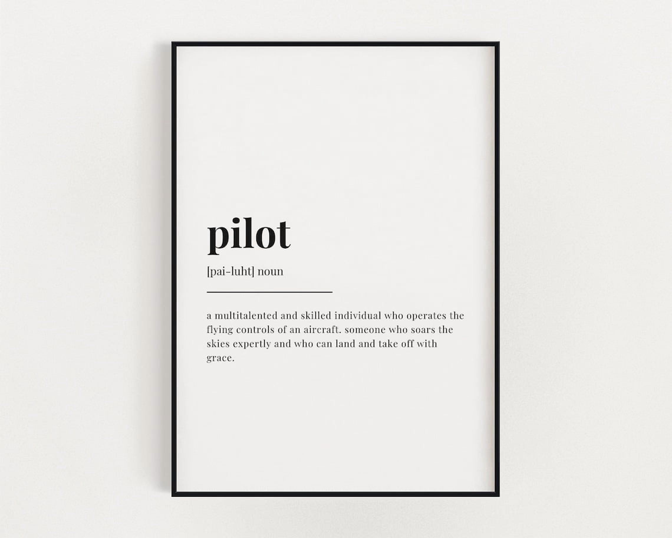 Pilot Definition Print, Wall Art Print, Pilot Print, Definition Print ...