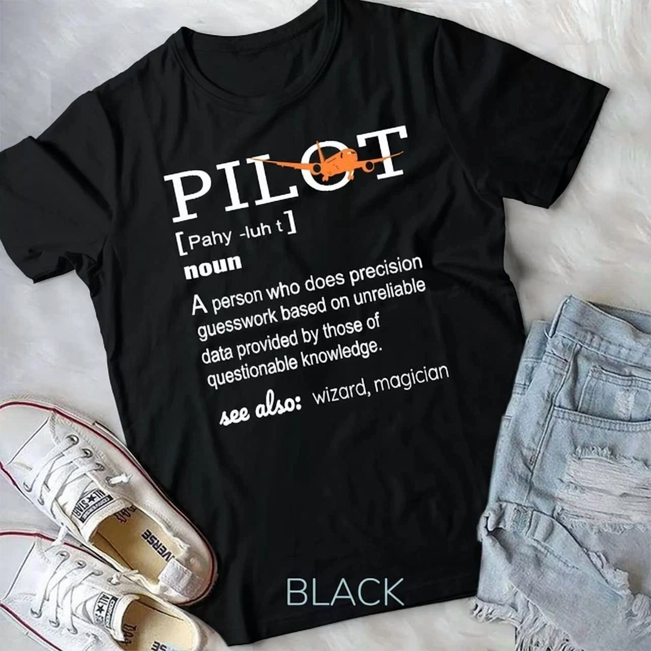 Pilot Definition Shirt Who Lover Airplane Aircraft T-Shirt Unisex T ...
