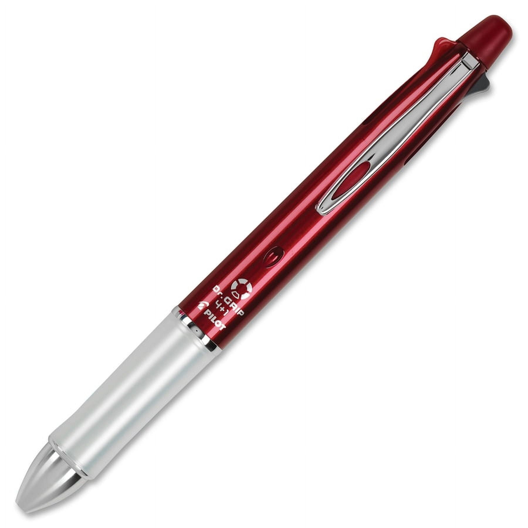 Pilot Dr. Grip 4 + 1 Multi-Function Pen/Pencil 4 Assorted Inks Burgundy ...