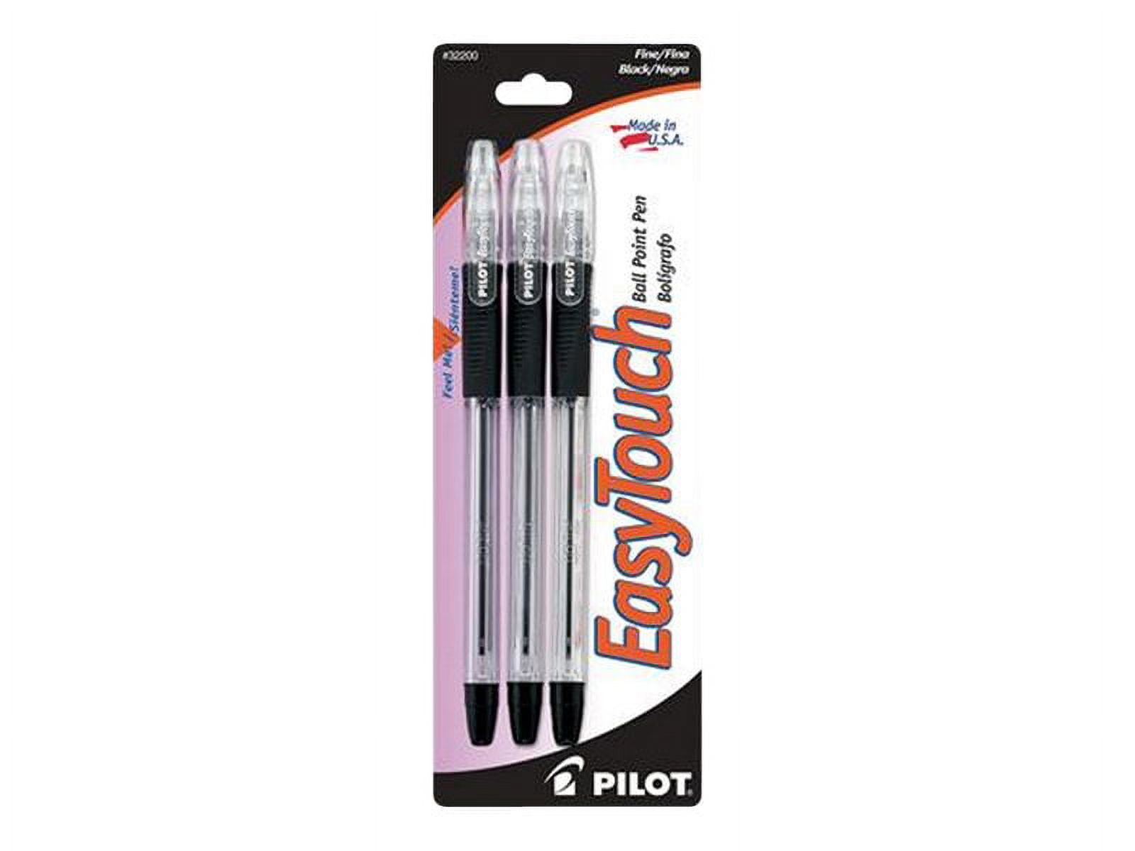 Pilot Easy Touch Ball Point Pen, Fine, Black 32200, 3 Ct - Walmart.com
