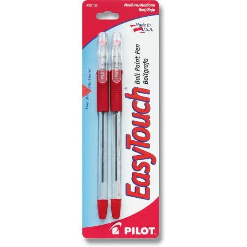 Pilot EasyTouch Medium Point Writing Pens, 2-Pack, Red Ink, Refillable ...