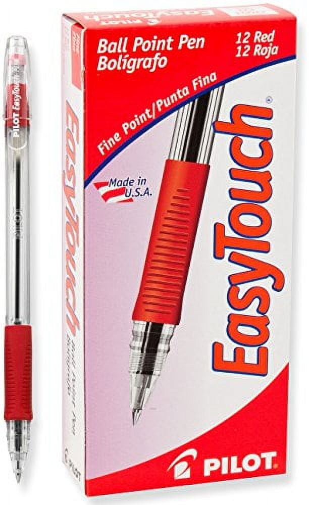 Pilot EasyTouch Ball Point Stick Pens, Fine Point, Red Ink, Dozen Box ...
