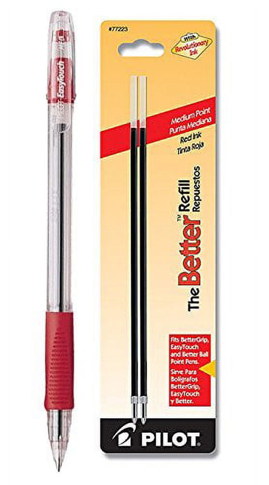 Pilot EasyTouch Ballpoint Stick Pens, Medium Point Red Ink 1 Pen & 2 ...