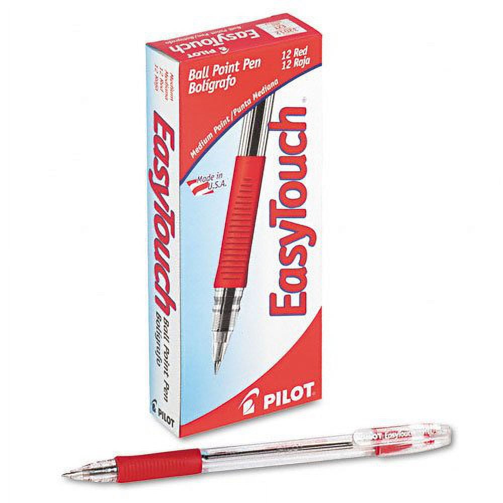 Pilot : EasyTouch Stick Ballpoint Pen, Clear Barrel, Red Ink, Med Pt, 1 ...