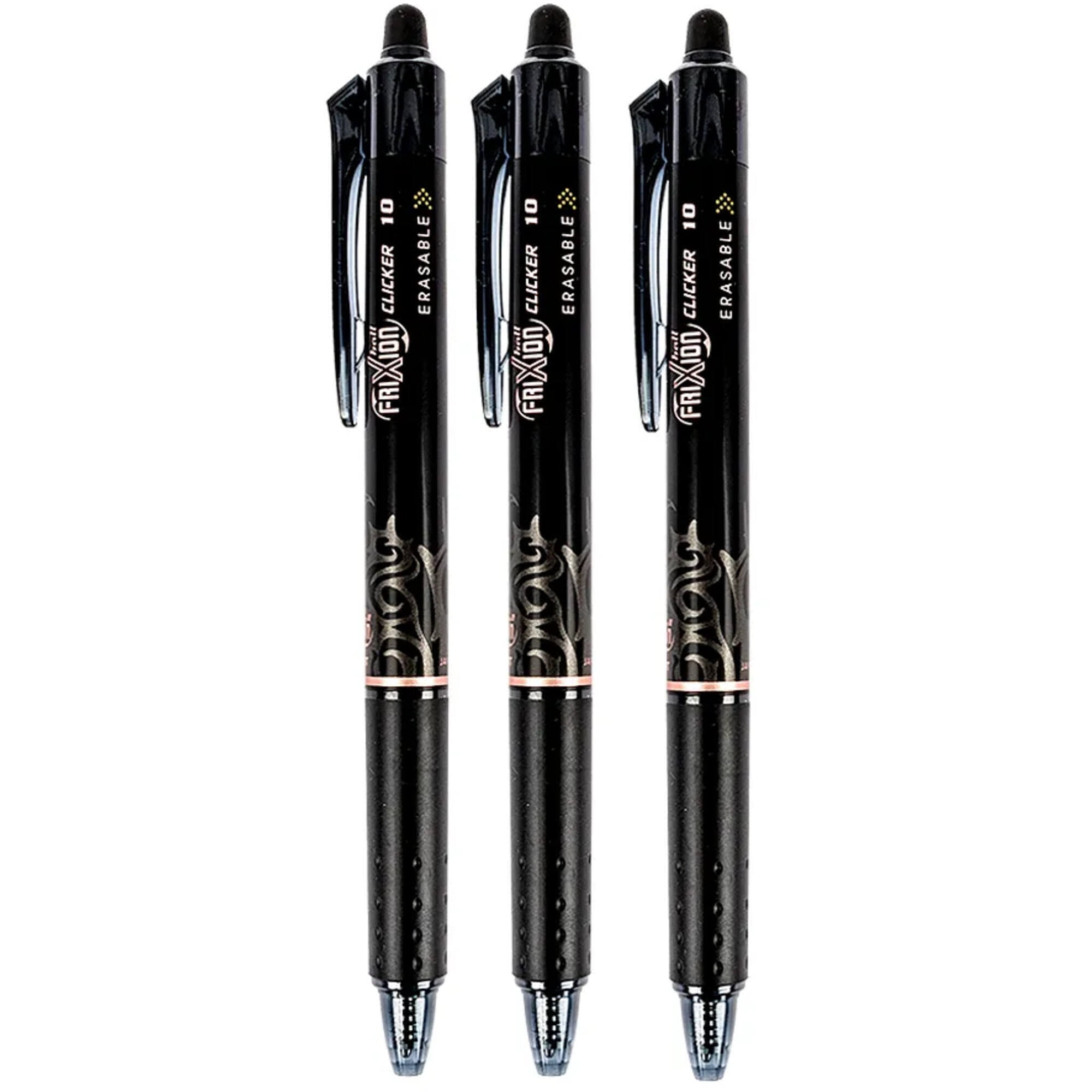 Pilot FriXion Ball Clicker Erasable Retractable Gel Pens, Pack of 3 ...