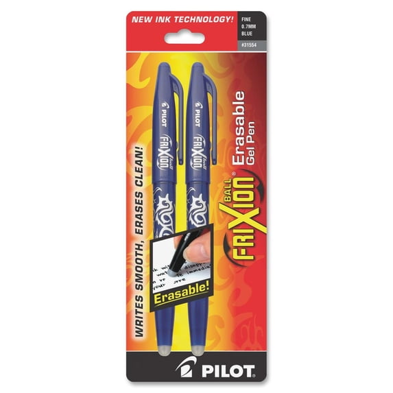 Pilot FriXion Ball Erasable Gel Ink Pen, 2/Pkg., Blue - Walmart.com