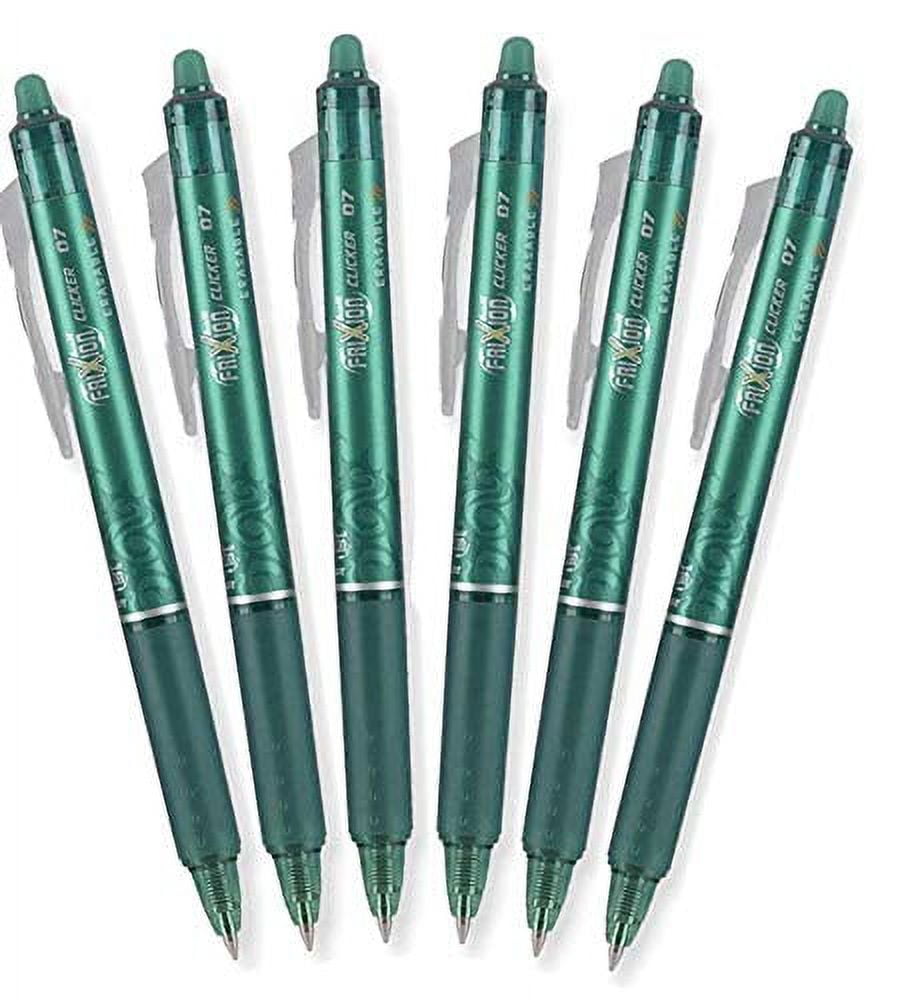 Pilot FriXion Clicker 0.7mm, Erasable Gel Pens, Fine Point, Green Ink ...