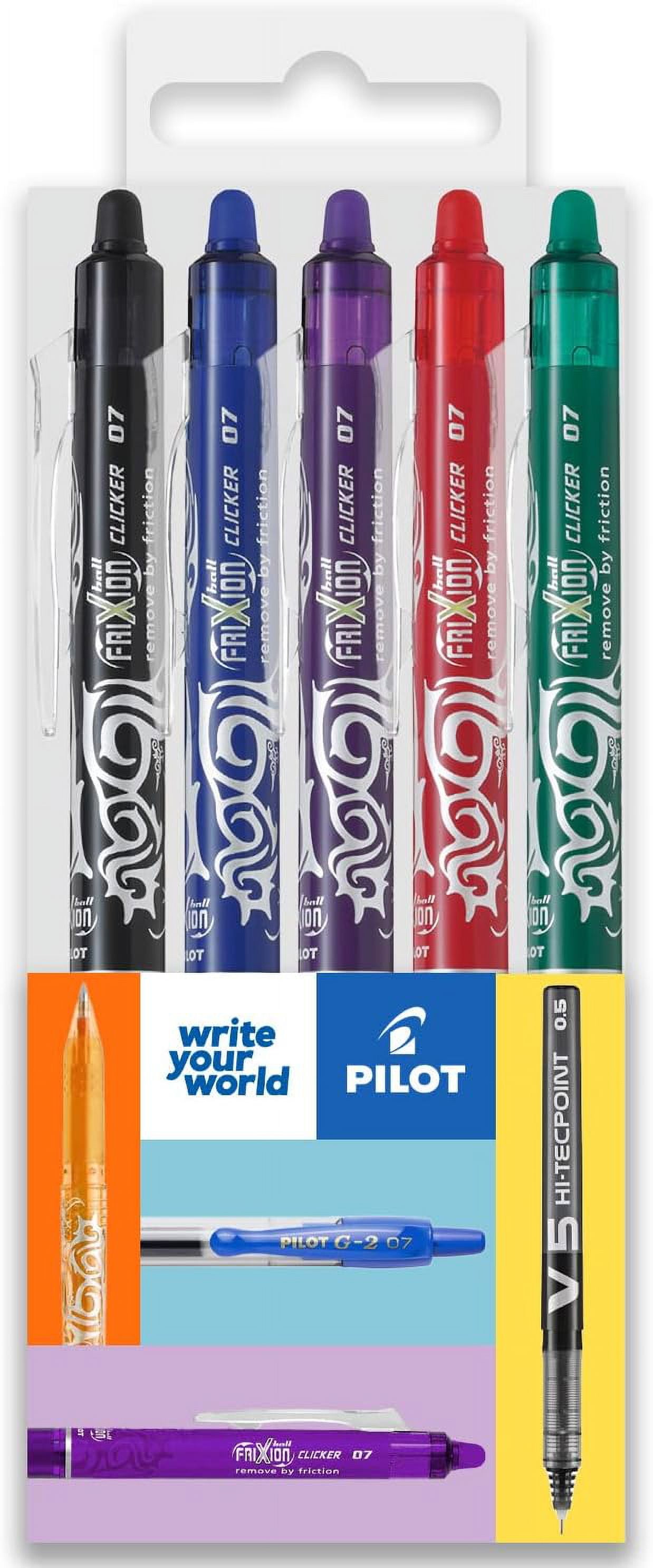 Pilot FriXion Clicker Fine Erasable Rollerball Pen - Retractable 0.7mm ...