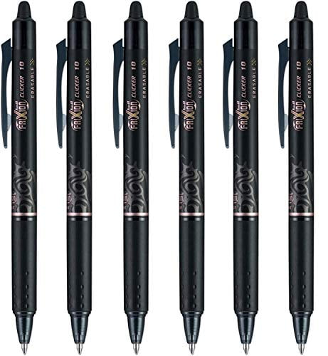 Pilot FriXion Clicker pen 1.0mm, Erasable Gel Pens, Bold Point, 6 pack ...