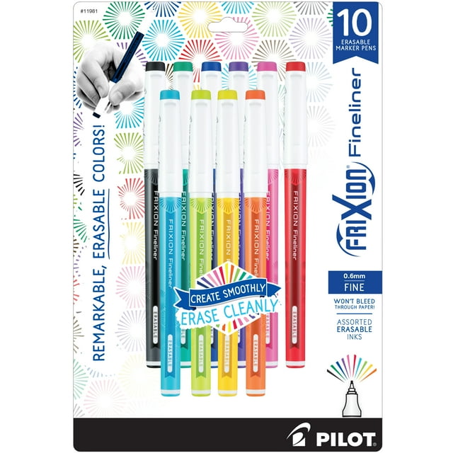 Pilot FriXion Fineliner Erasable Marker Pens, Fine Point, Assorted Ink ...