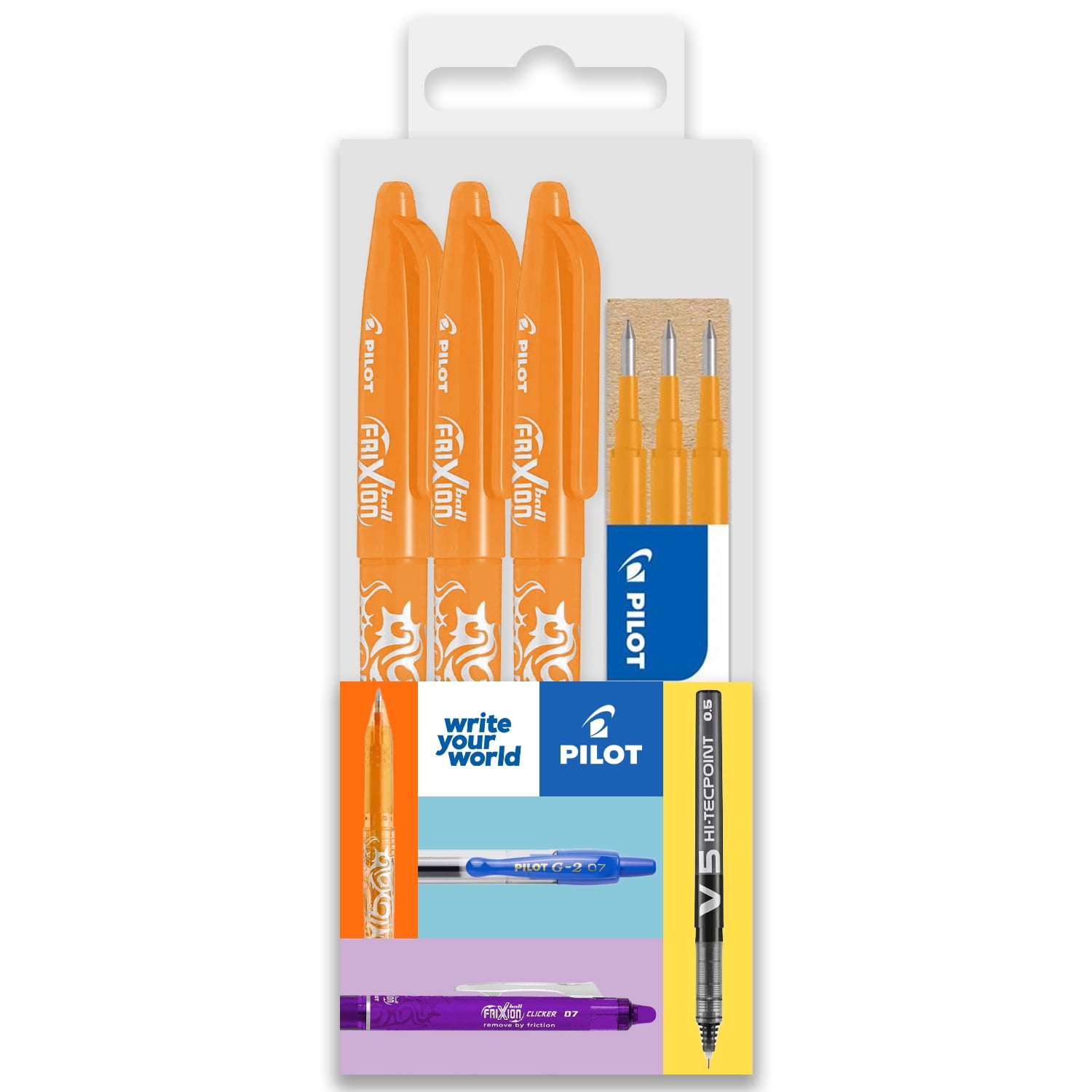Pilot Frixion Heat Erasable Rollerball Pen FR7 - Medium 0.7mm - Orange ...