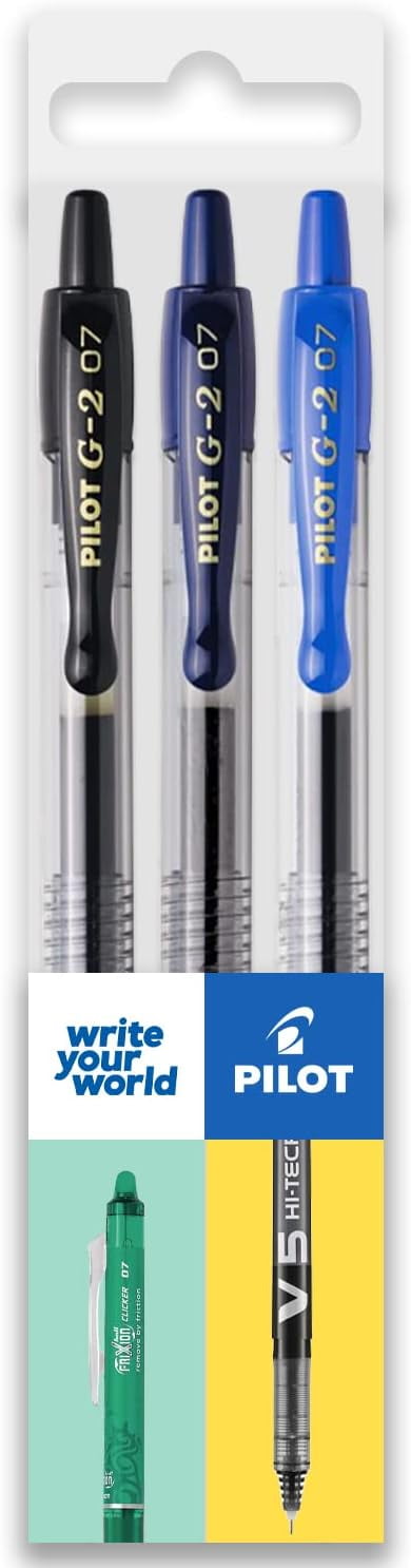 Pilot G-2 Retractable Gel Ink Rollerball Pens - 0.7mm Nib Tip - Wallet ...