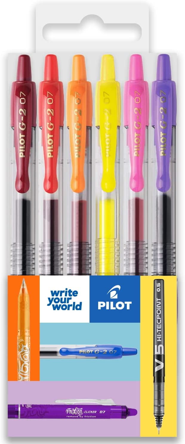 Pilot G-2 Retractable Gel Ink Rollerball Pens - 0.7mm Nib Tip - Wallet ...