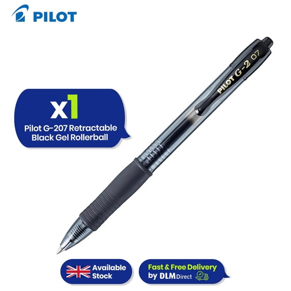 Pilot G-207 Rollerball - 0.4mm Tip Ballpoint, Retractable Black Pen ...