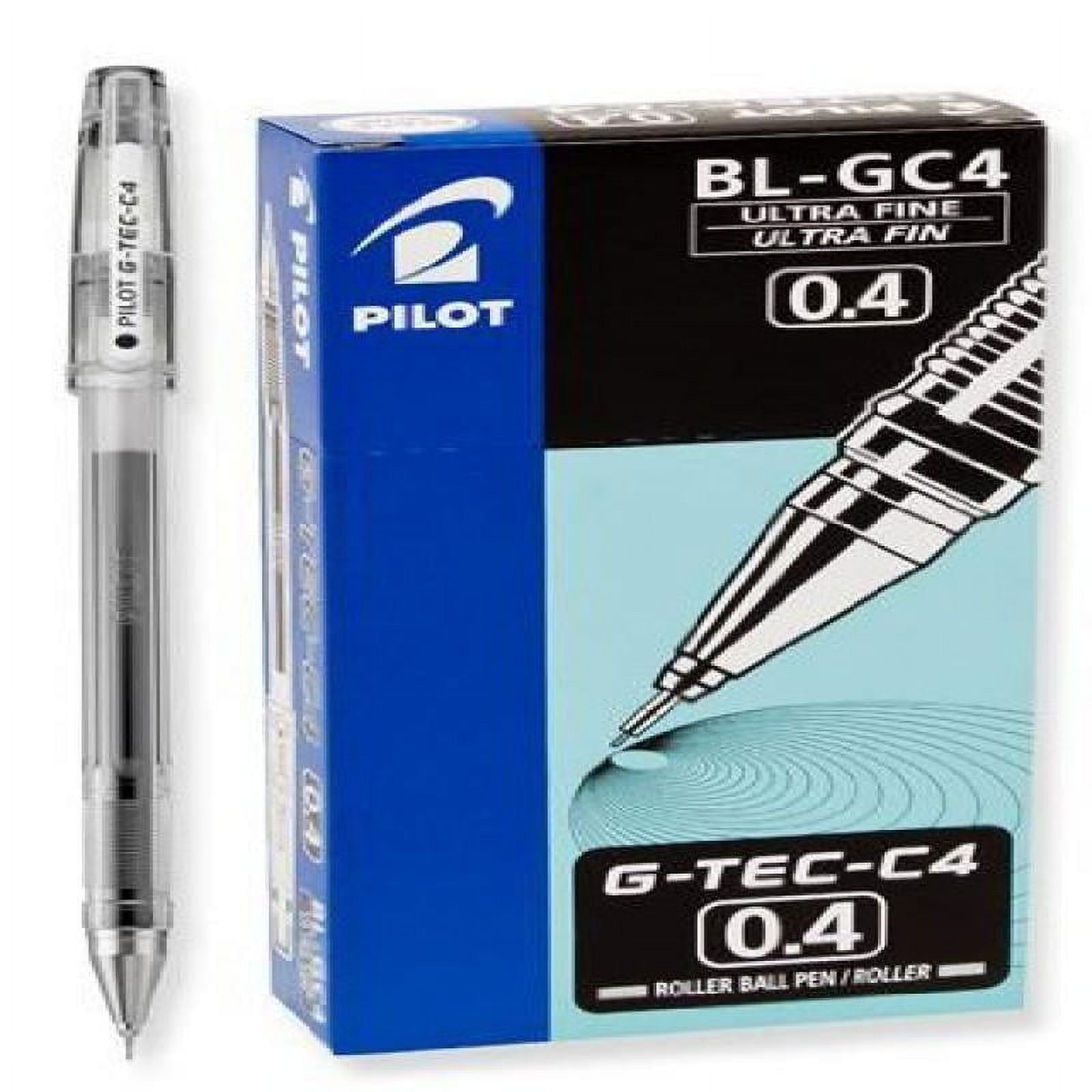 Pilot G-Tec-C Black Ultra Fine 0.4mm - 12 Pack Gel Pen - PGTC4-BLK ...