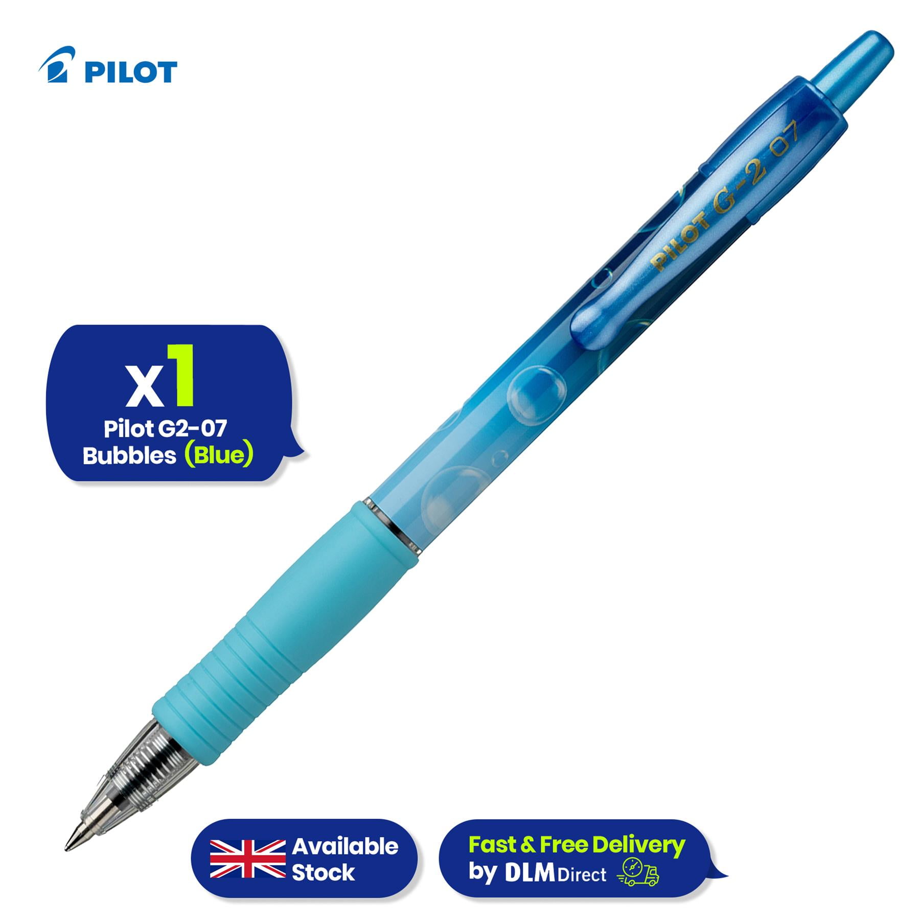 Pilot G2-07 Gel Bubble Blue Pen Blue Gel Ink 0.7mm Ergonomic Grip - Walmart.com