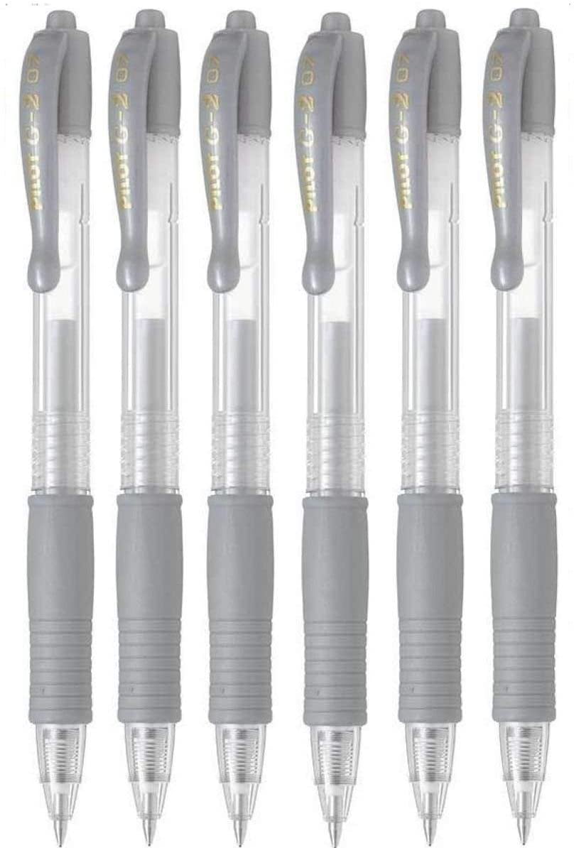 Pilot G2 07 Metallic Silver Fine Retractable Gel Rollerball Pen, 0.7mm ...