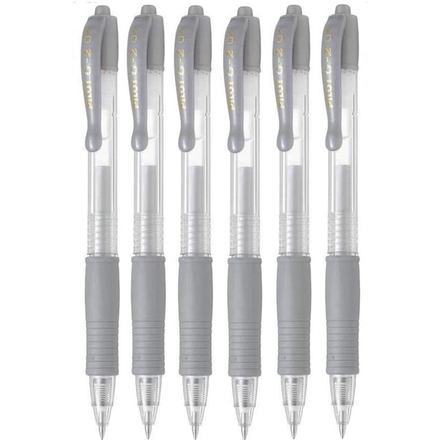 Pilot G2 07 Metallic Silver Fine Retractable Gel Rollerball Pen, 0.7mm ...