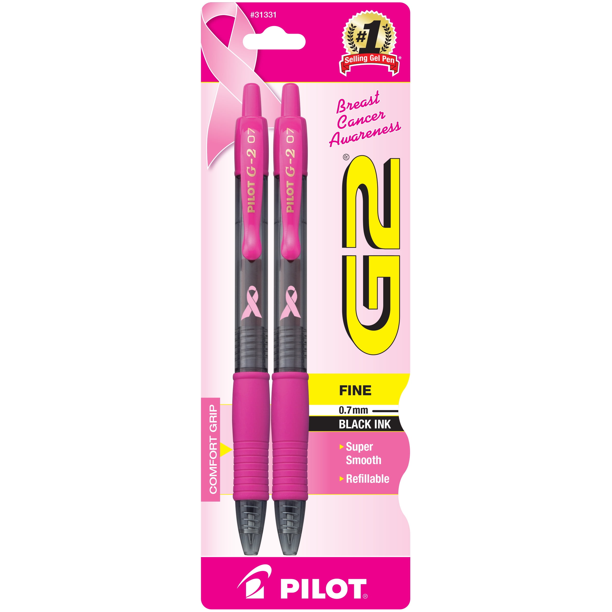 Pilot G2 BCA (Breast Cancer Awareness) Premium Retractable Gel Ink ...