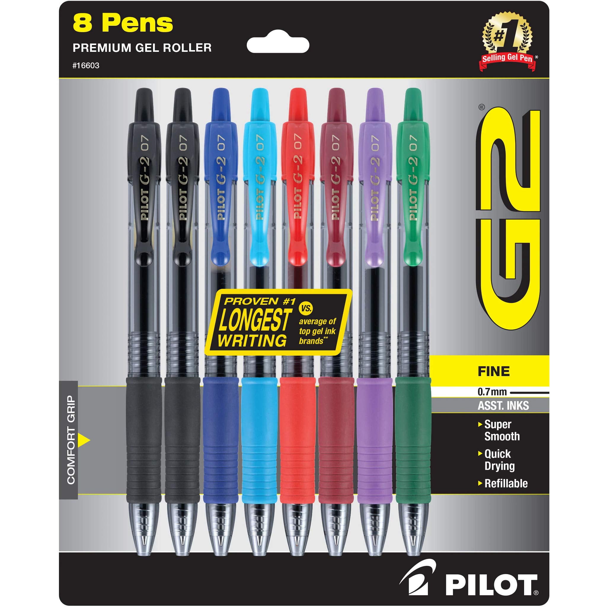 Pilot G2 Premium Refillable And Retractable Gel Ink Pens, Fine Point (0 ...