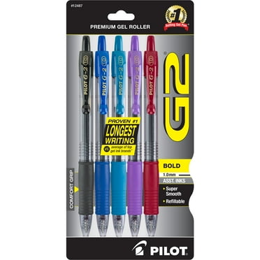 Pilot G2 Colored Gel Pens - Metallic Colors, 0.7 mm, Fine, Set of 5 ...