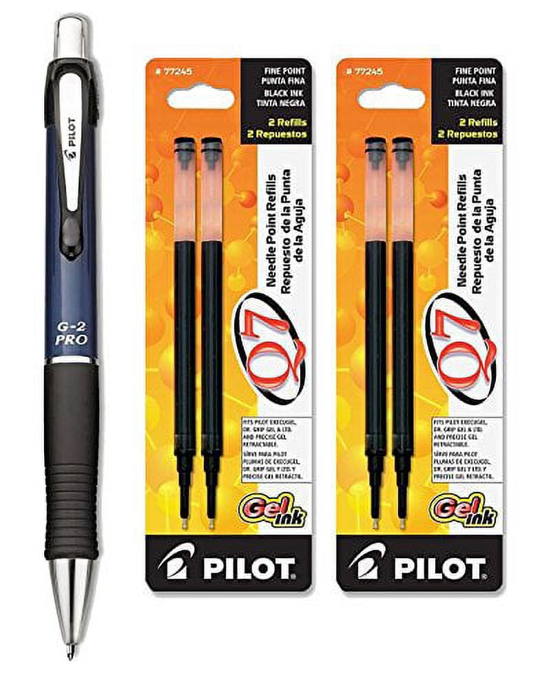Pilot G2 Pro Gel Ink Rolling Ball, Fine Black Ink Blue Barrel 1 Pen & 4 ...
