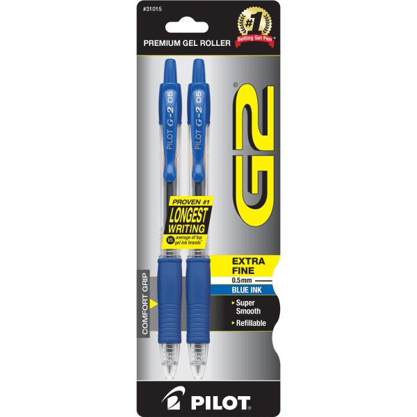 Pilot G2 Retractable Gel Ink Rollerball Pens Fine Pen Point - 0.5 mm ...