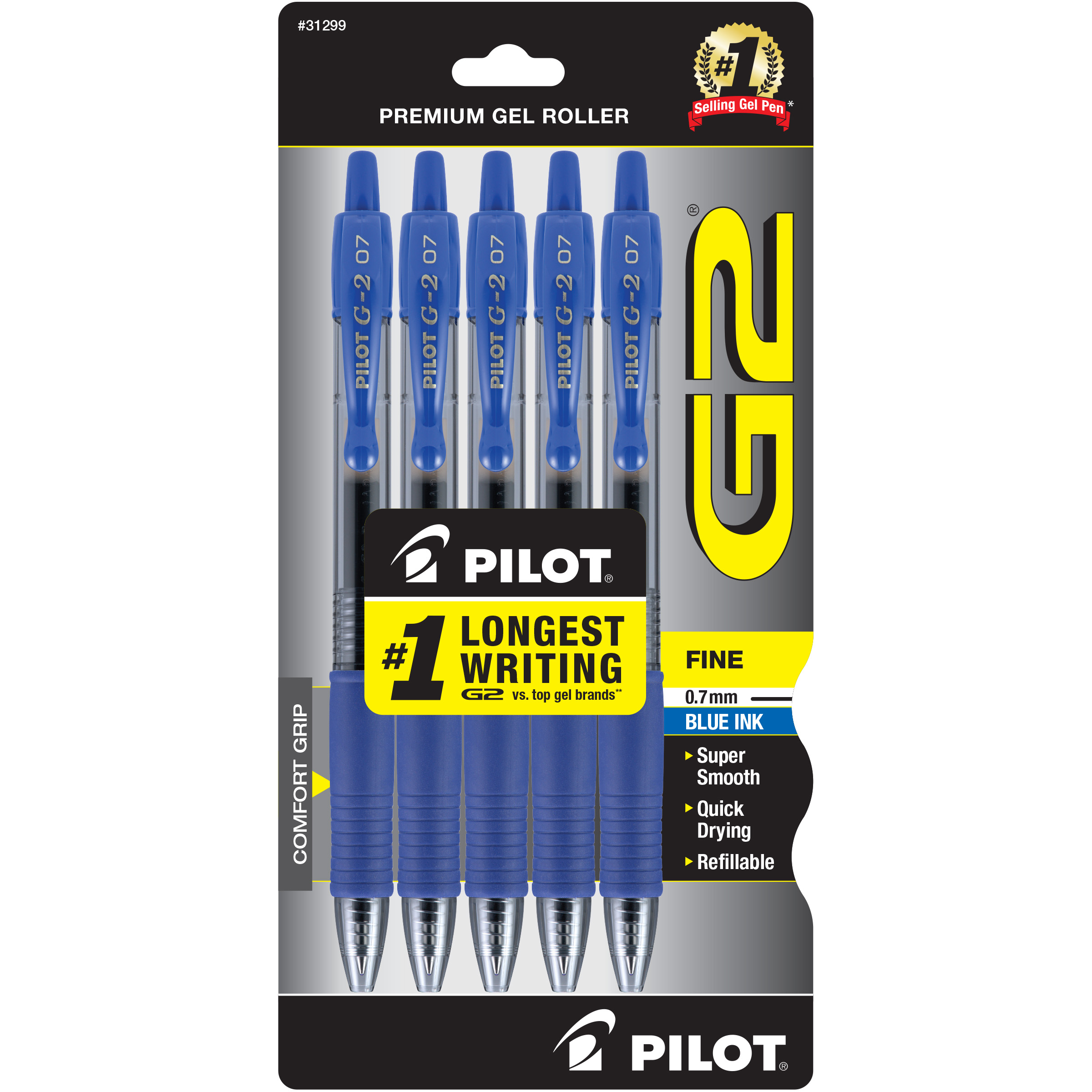Pentel EnerGel RTX Retractable Gel Pen, 0.5mm, Fine Needle Tip, Blue ...