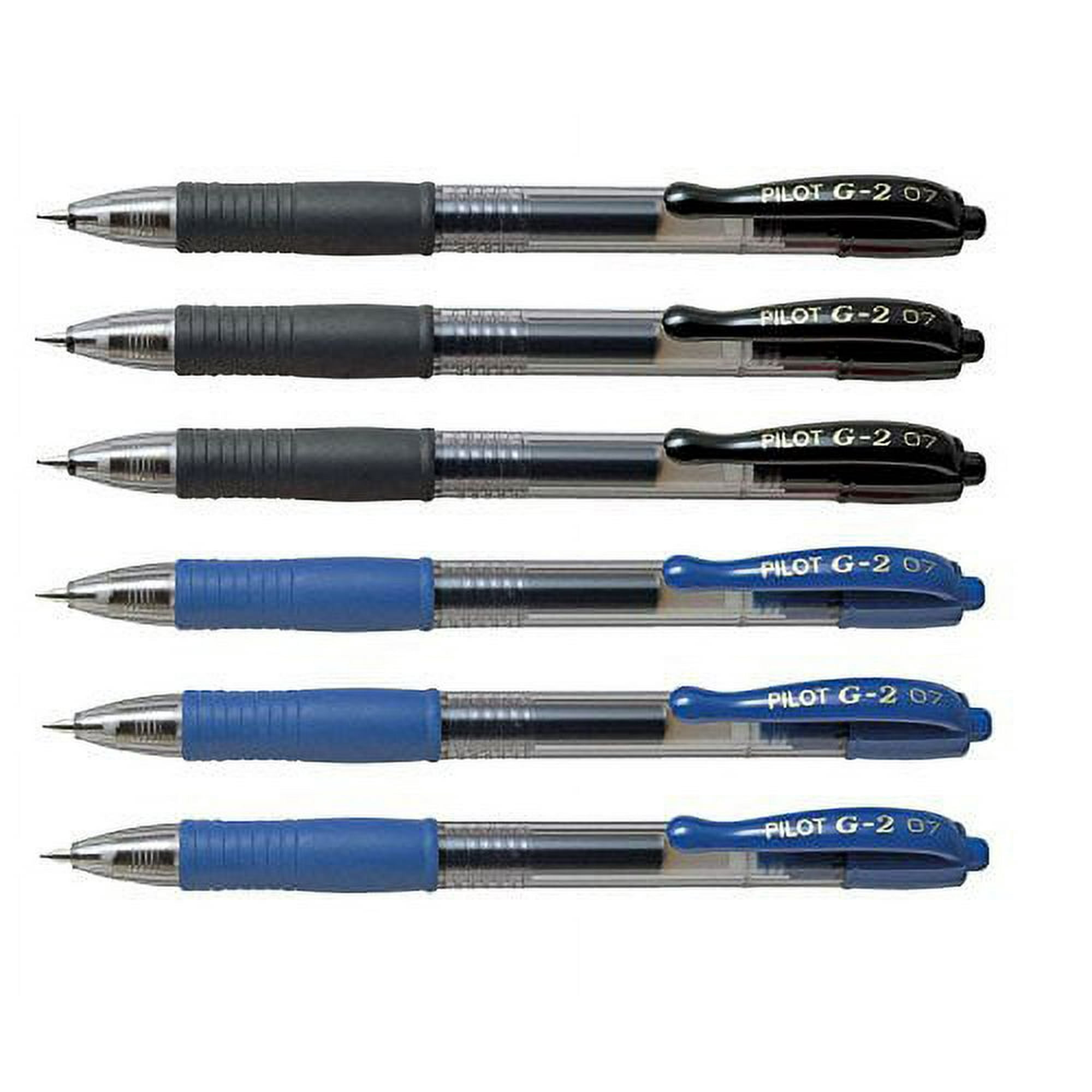 Pilot G2 pens retractable Gel Roller ballpoint 07 Fine pt Black & Blue Bundle (6) - Walmart.com