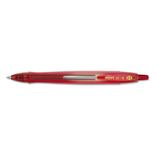 Pilot G6 Retractable Gel Ink Pen, Refillable, Red Ink, .7mm - Walmart.com