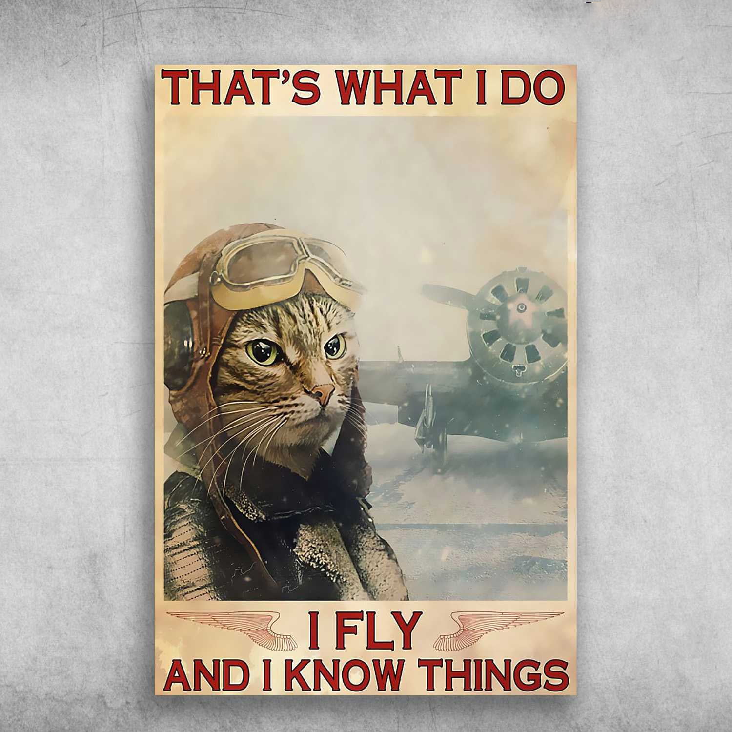 Pilot Gift, Pilot Poster, Pilot Cat, That's What I Do, I Fly, And I ...