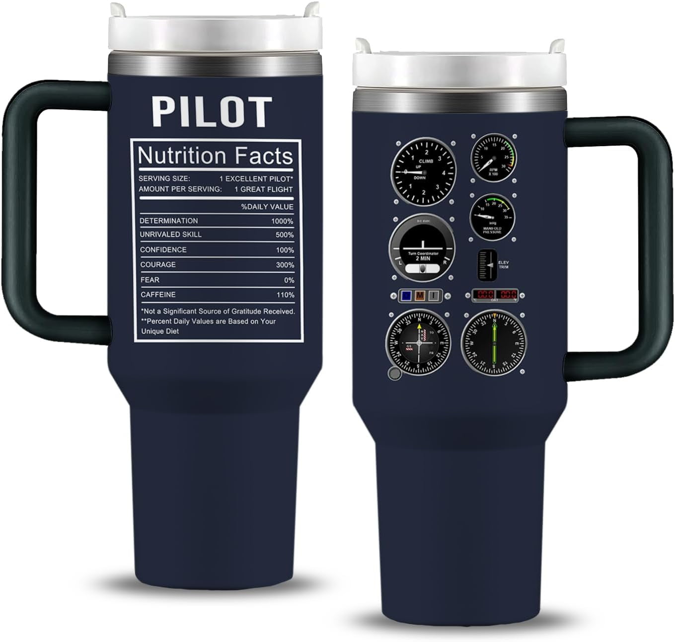 Pilot Gifts - 40oz Stainless Steel Travel Tumbler Cup, Pilot Gifts ...