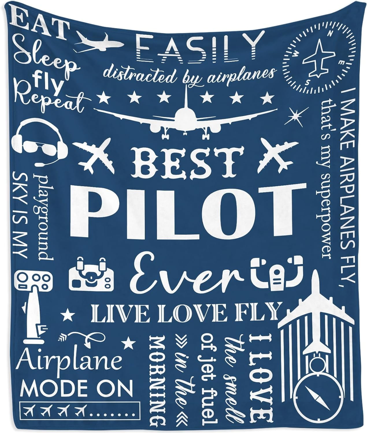 Pilot Gifts Blanket 60"X50", Pilot Gifts Aviation Men, Gifts for Pilots ...