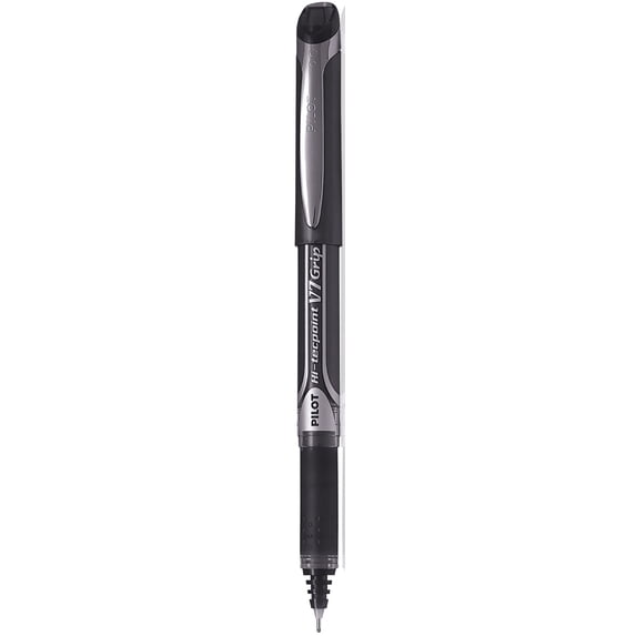 Pilot Hi-Tecpoint V7 Grip Pen 0.7mm Tip Black Pure Liquid Ink 12 Pen ...