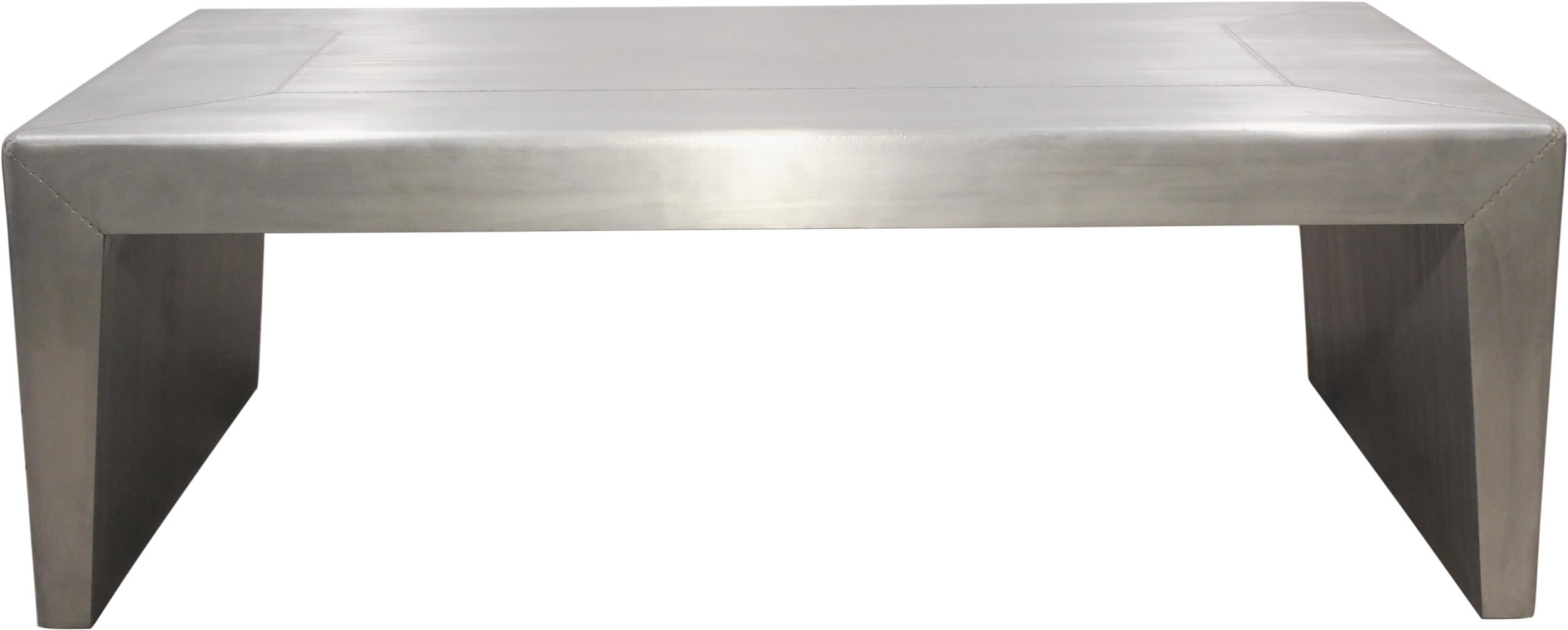 Pilot Huxley Cocktail Table with Modern Silver Aluminum Metal Cladding ...