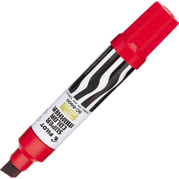 Pilot, Jumbo Red Permanent Marker, 10mm chisel point, refillable ...
