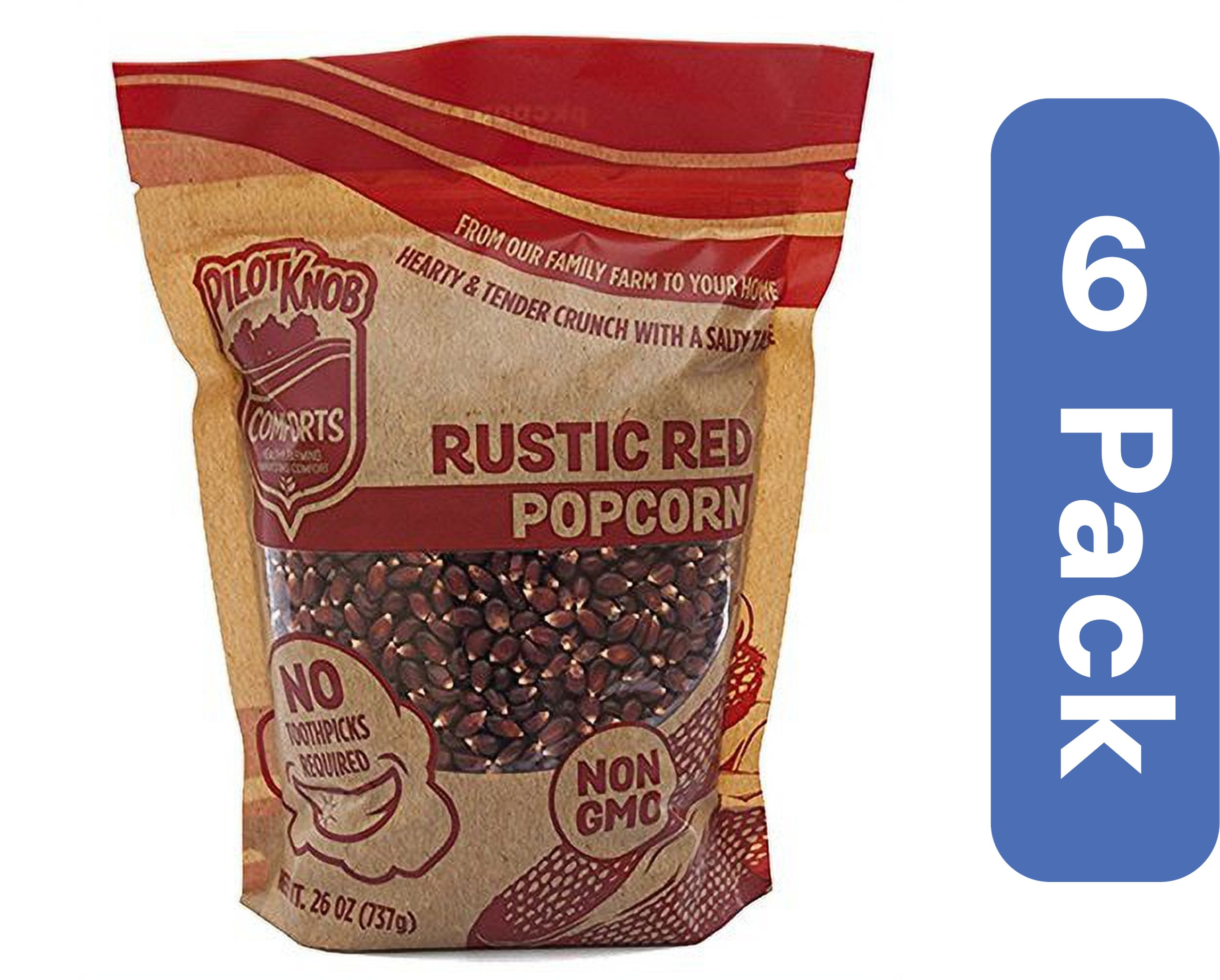 Pilot Knob Rustic Red Popcorn 28 oz (Pack of 6) - Walmart.com
